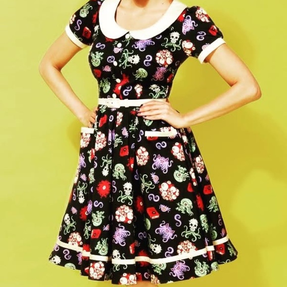 Pinup Couture | Dresses | Pinup Couture Pug Dee Dee Dress Baby Cthulhu ...